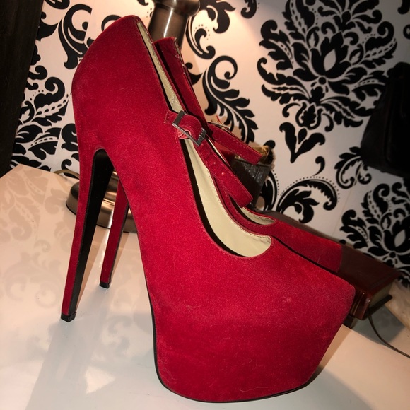 Shoes | Red Platform Pumps | Poshmark